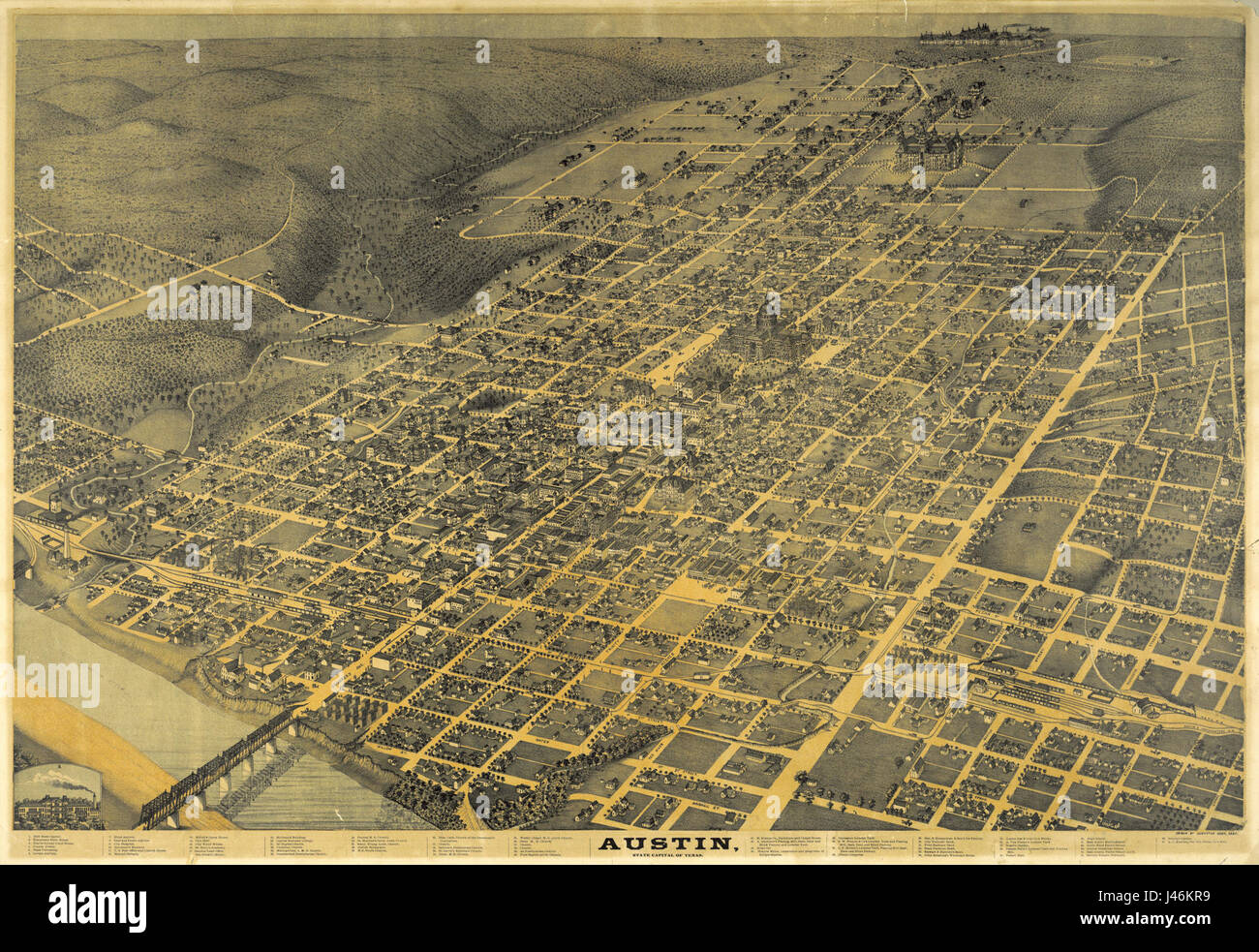 Map Of Austin 1887 High Resolution Stock Photography and Images - Alamy