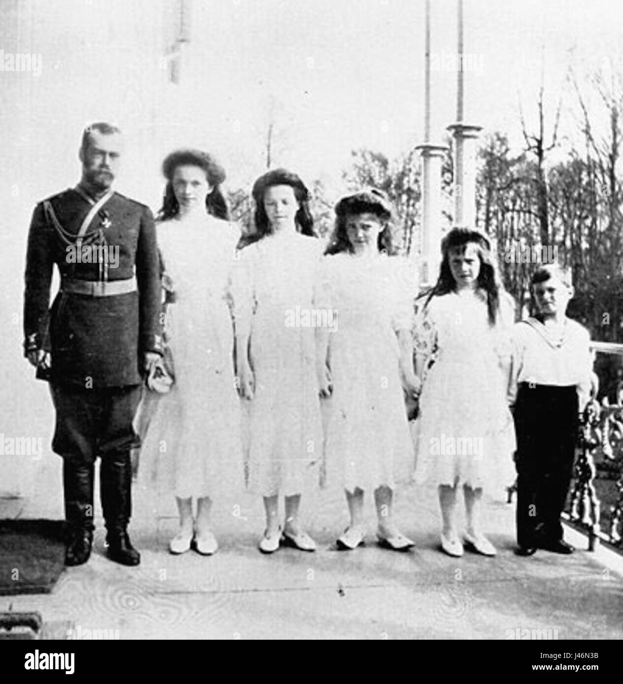 This image features Russian Tsar Nicholas II with his children on the ...
