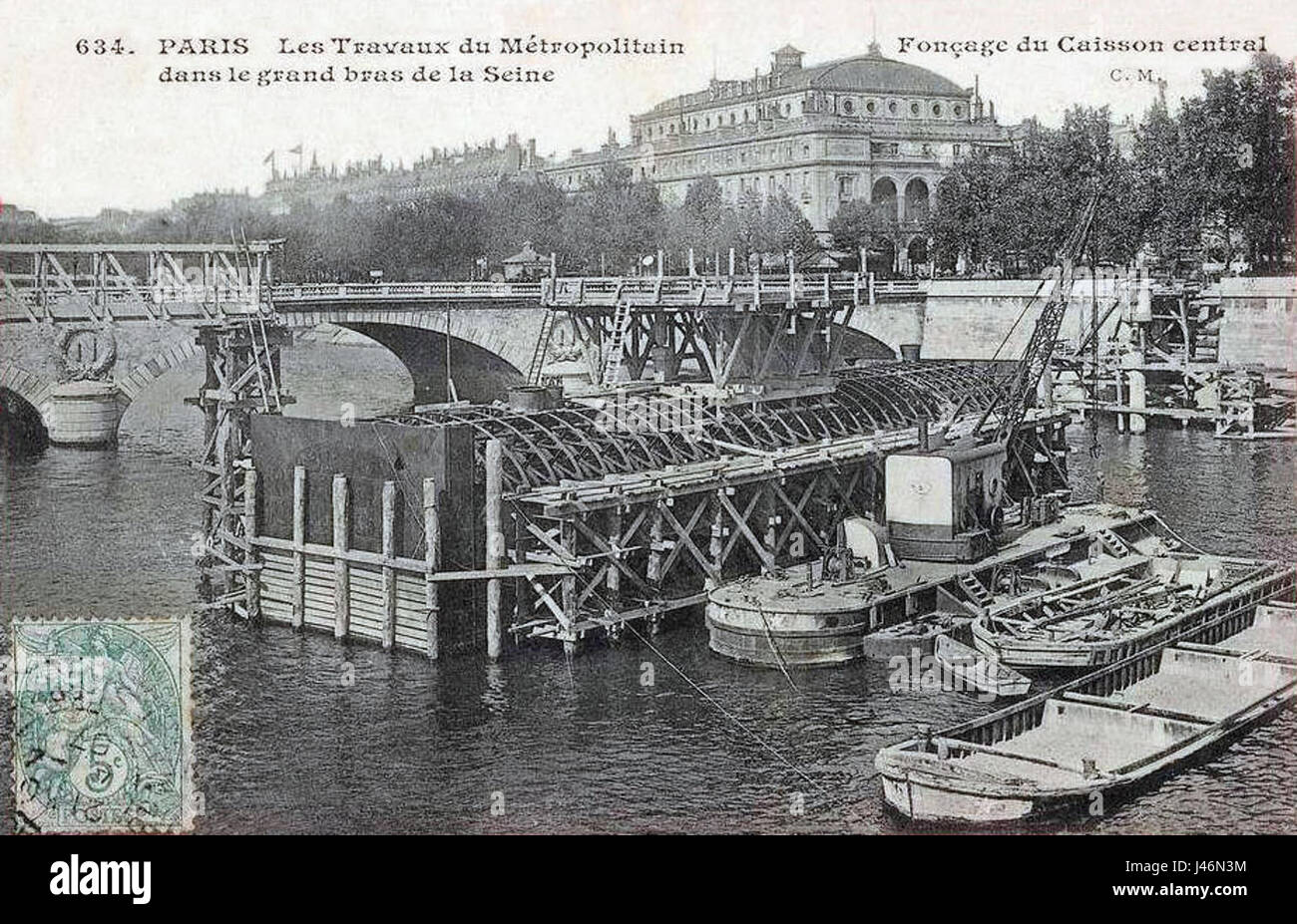 This image depicts the central caisson excavation work during the ...