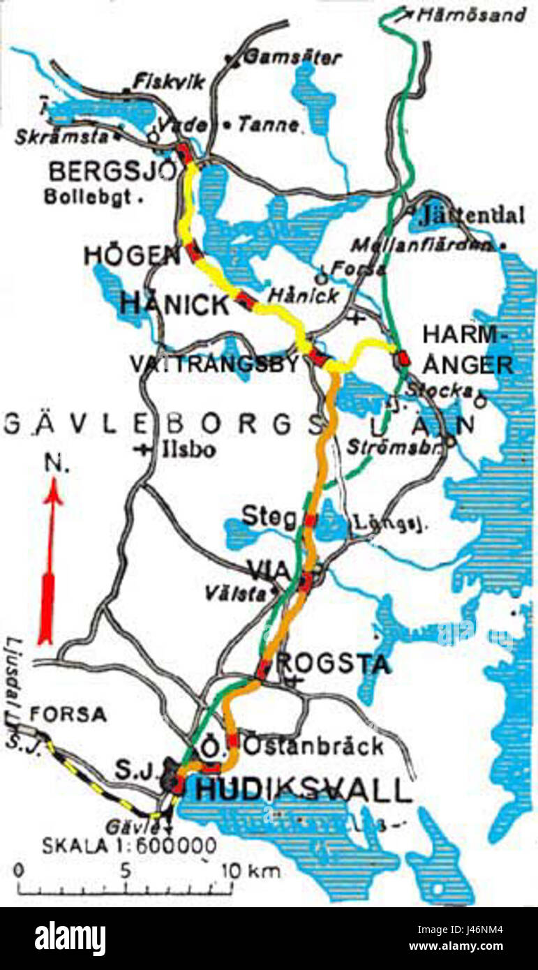 A historical map identified as NHJ, showing key geographic and ...