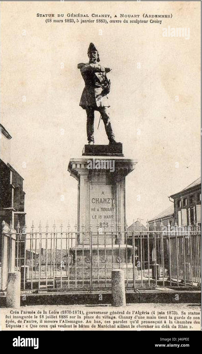 Nouart FR 08 statue Chanzy vers 1910 Stock Photo - Alamy