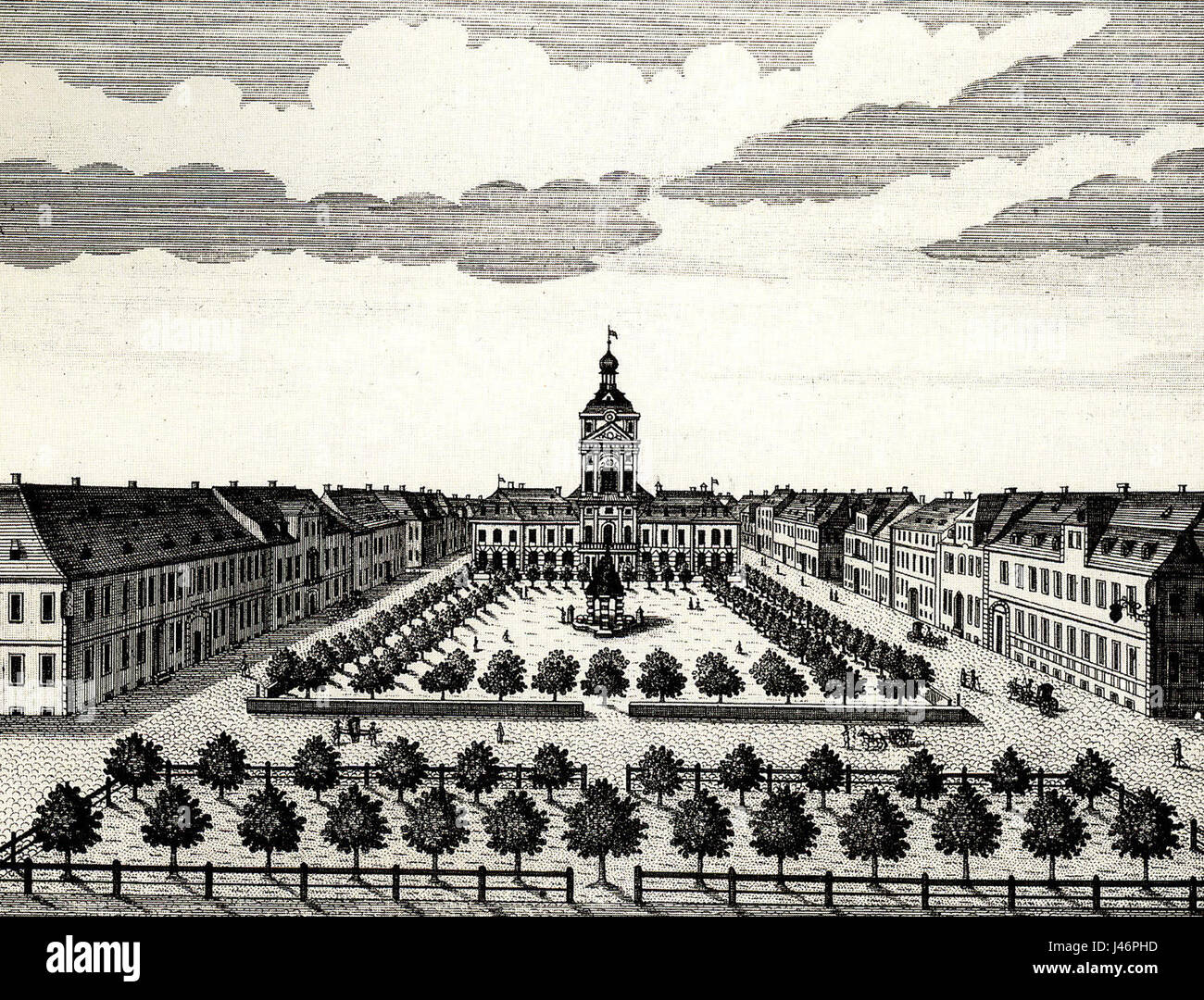 Paradeplatz in Mannheim 1782 von Schlichten Klauber Stock Photo - Alamy