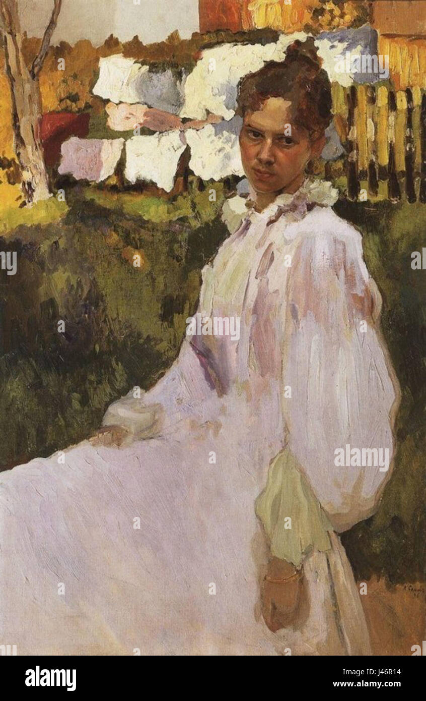 This is a painting by K. Somov, created in 1896, depicting N.F. Ober ...