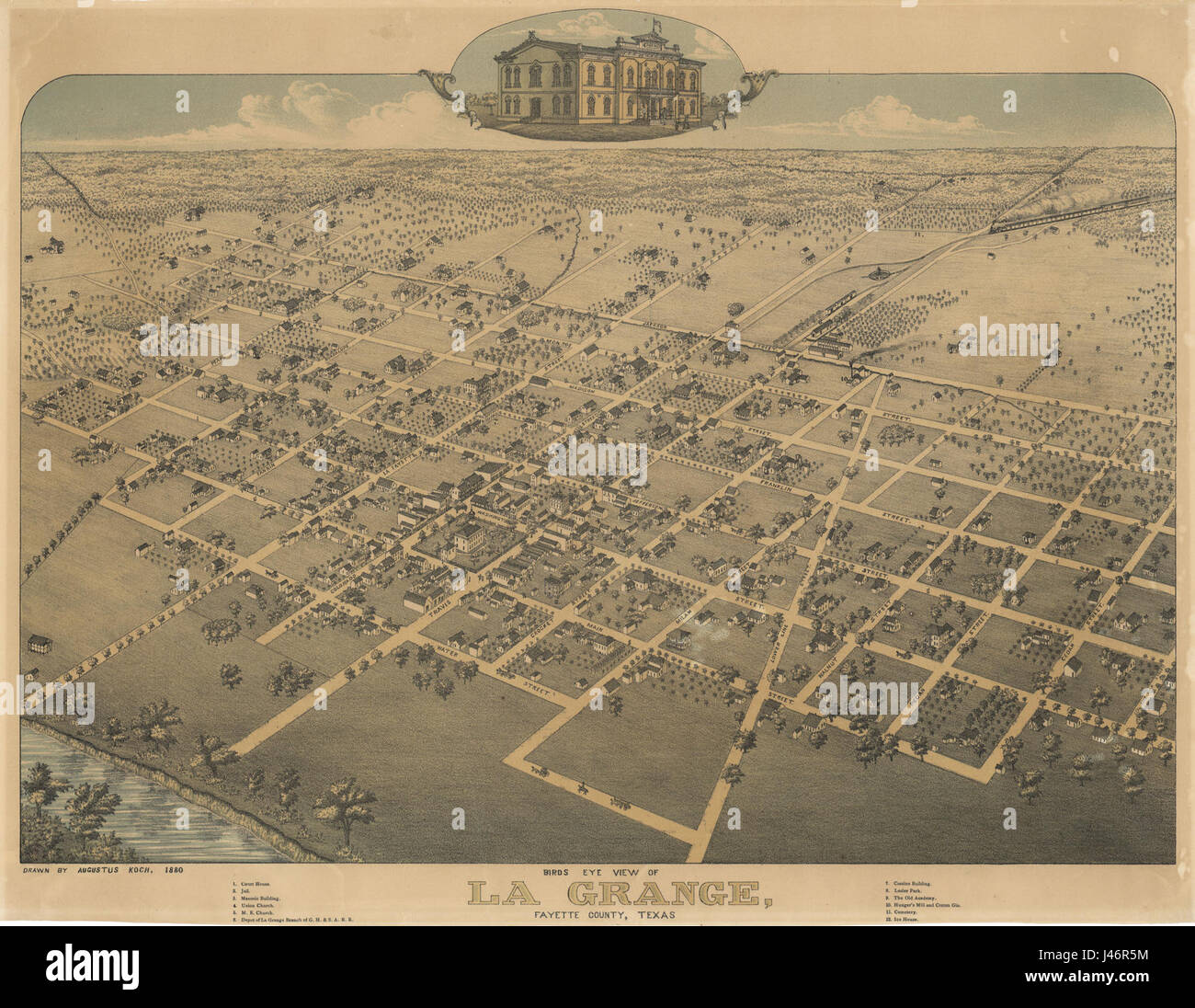 Old map La Grange 1880 Stock Photo - Alamy