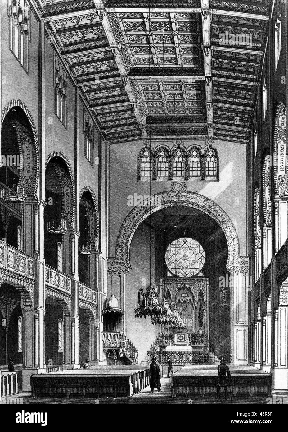 The interior of the Old Synagogue in Leipzig, Germany, showcases ...