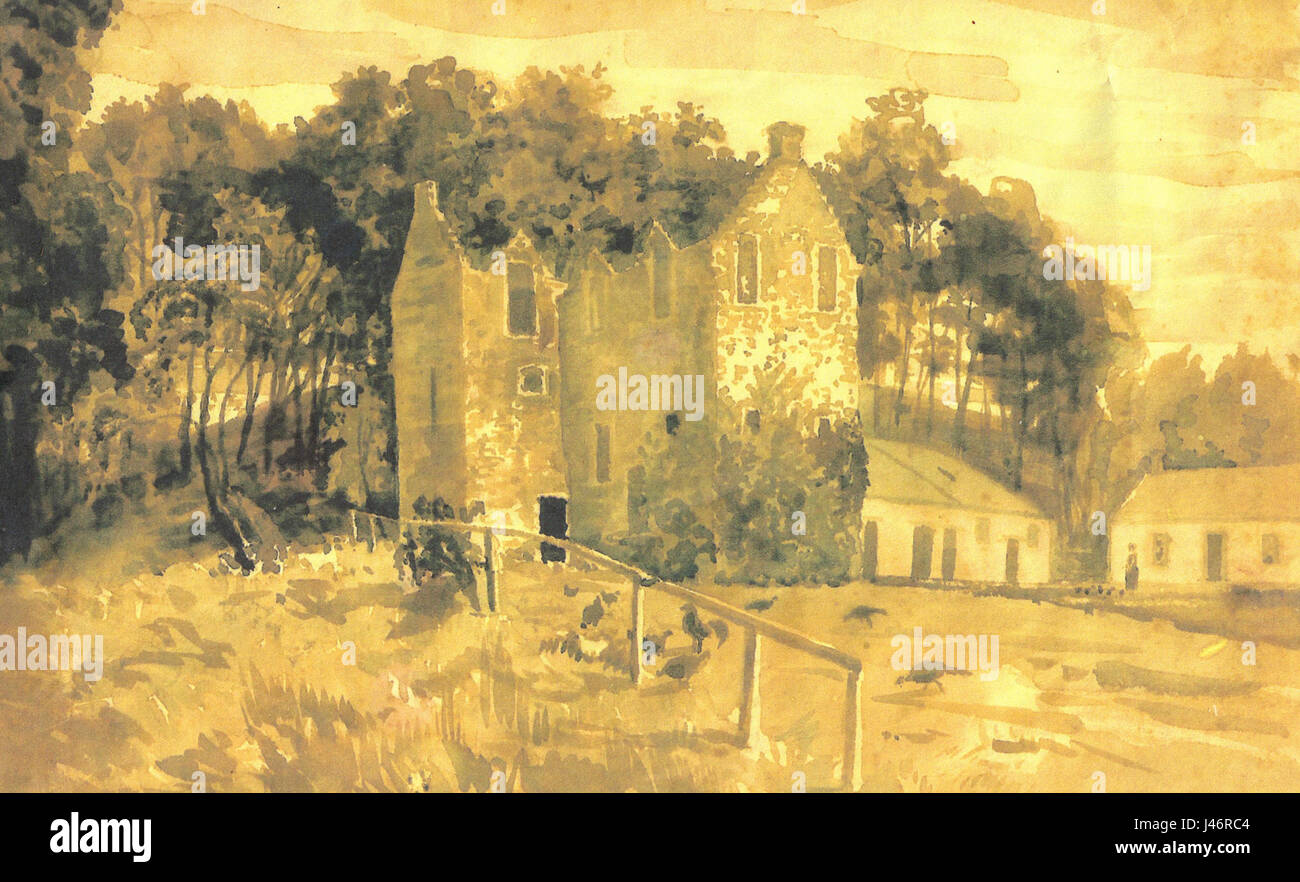 Monkcastle and home farm, 1906 Stock Photo - Alamy