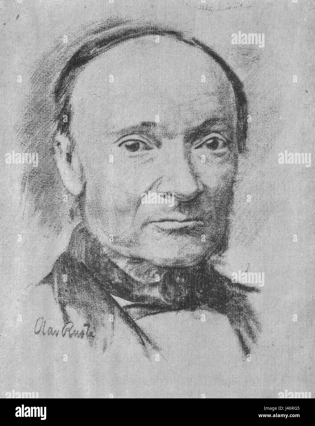 Portrait of Olav Rusti, a prominent figure in Ivar Aasen's life, an ...