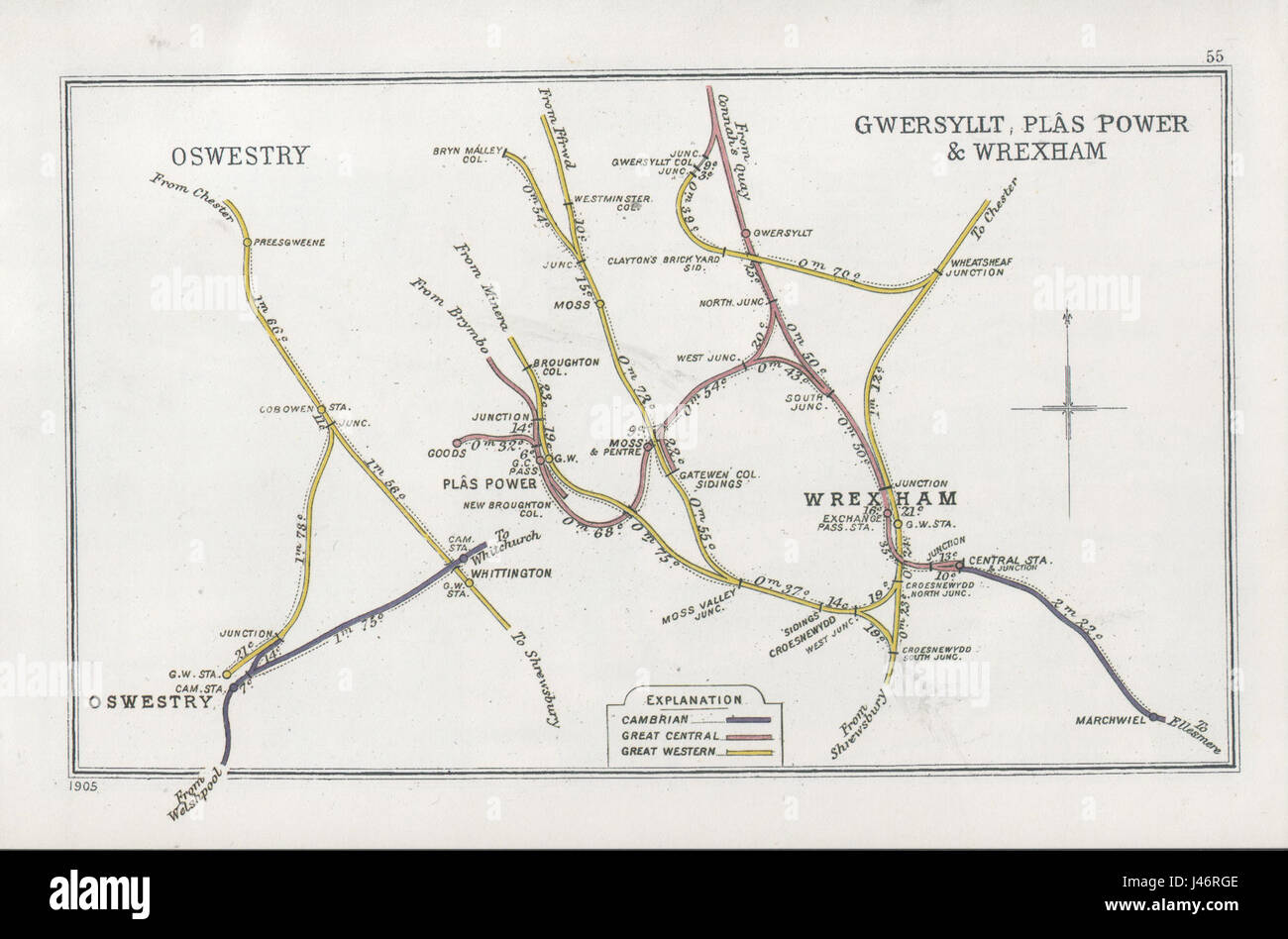 Map of wrexham hi-res stock photography and images - Alamy