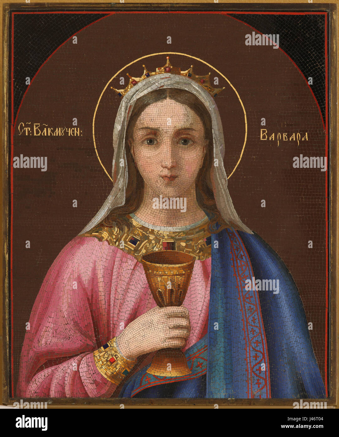 This 19th-century mosaic icon of Saint Barbara, located in the Museum ...