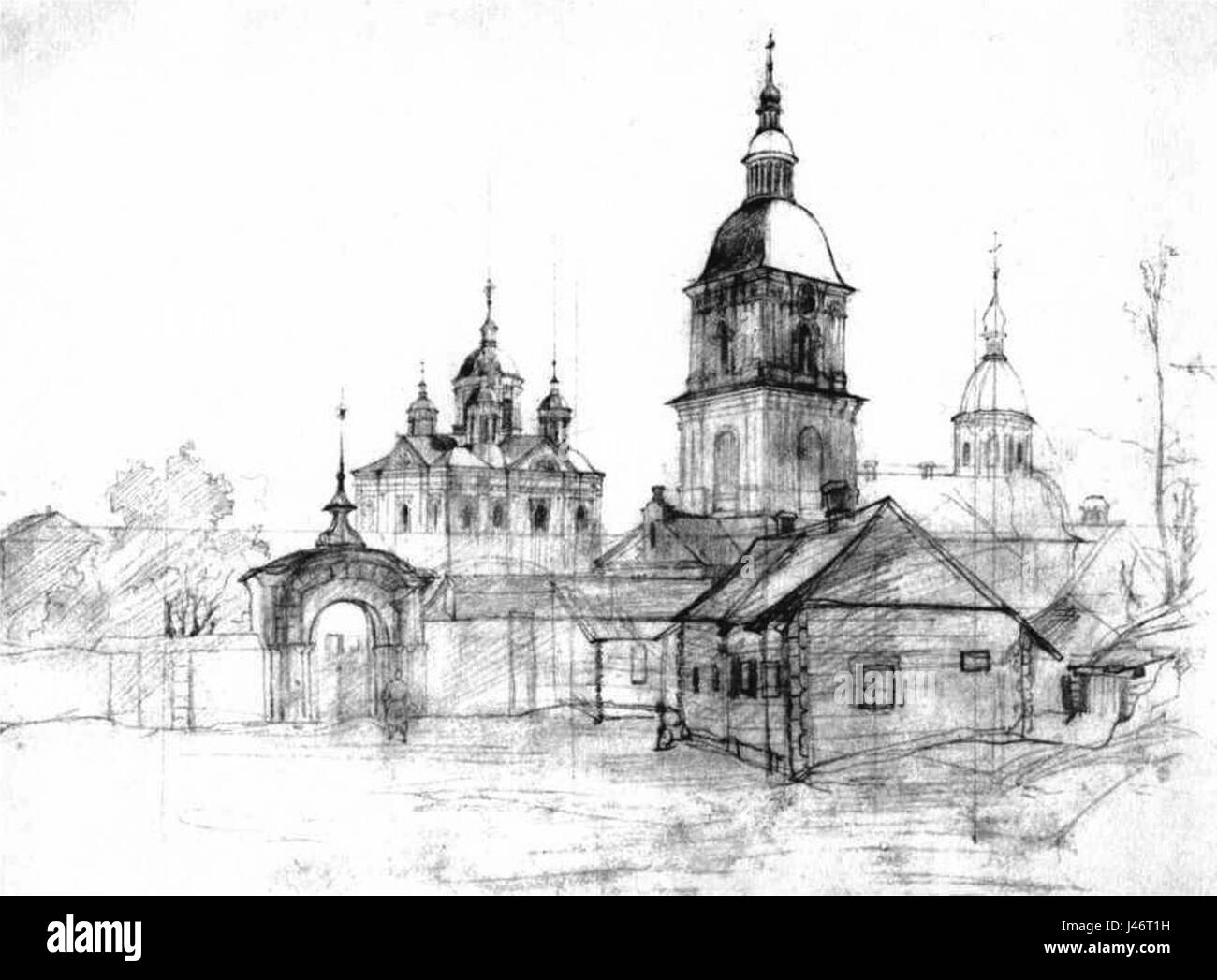 Monastery sketch hi-res stock photography and images - Alamy