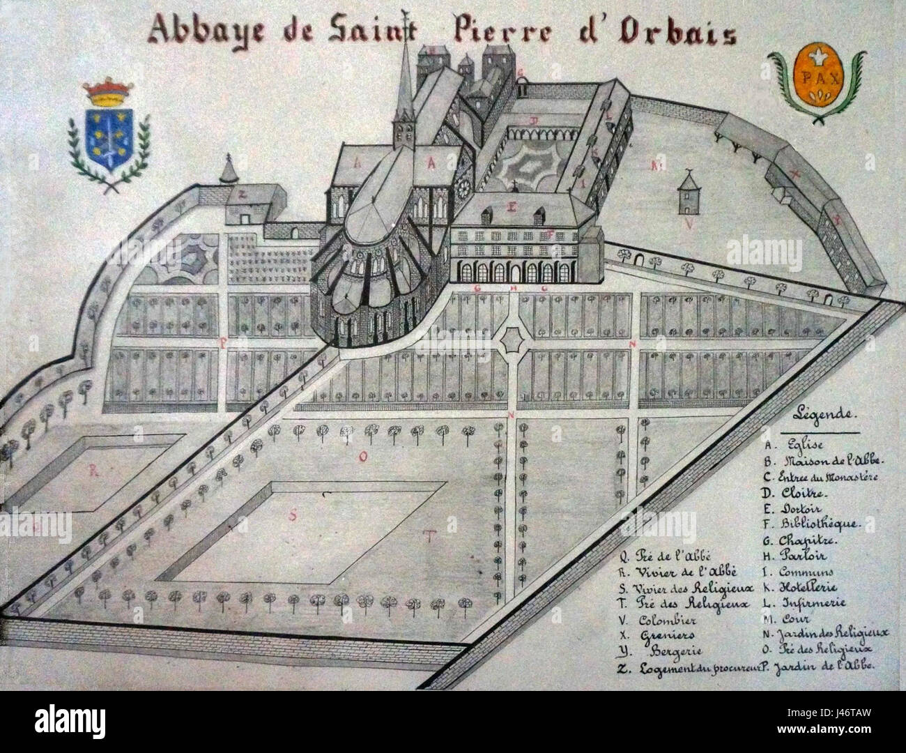 Orbais abbaye st Pierre plan Stock Photo - Alamy