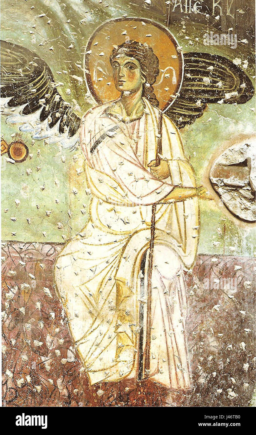 This fresco depicts an ancient scene from Veria, showcasing elements of ...