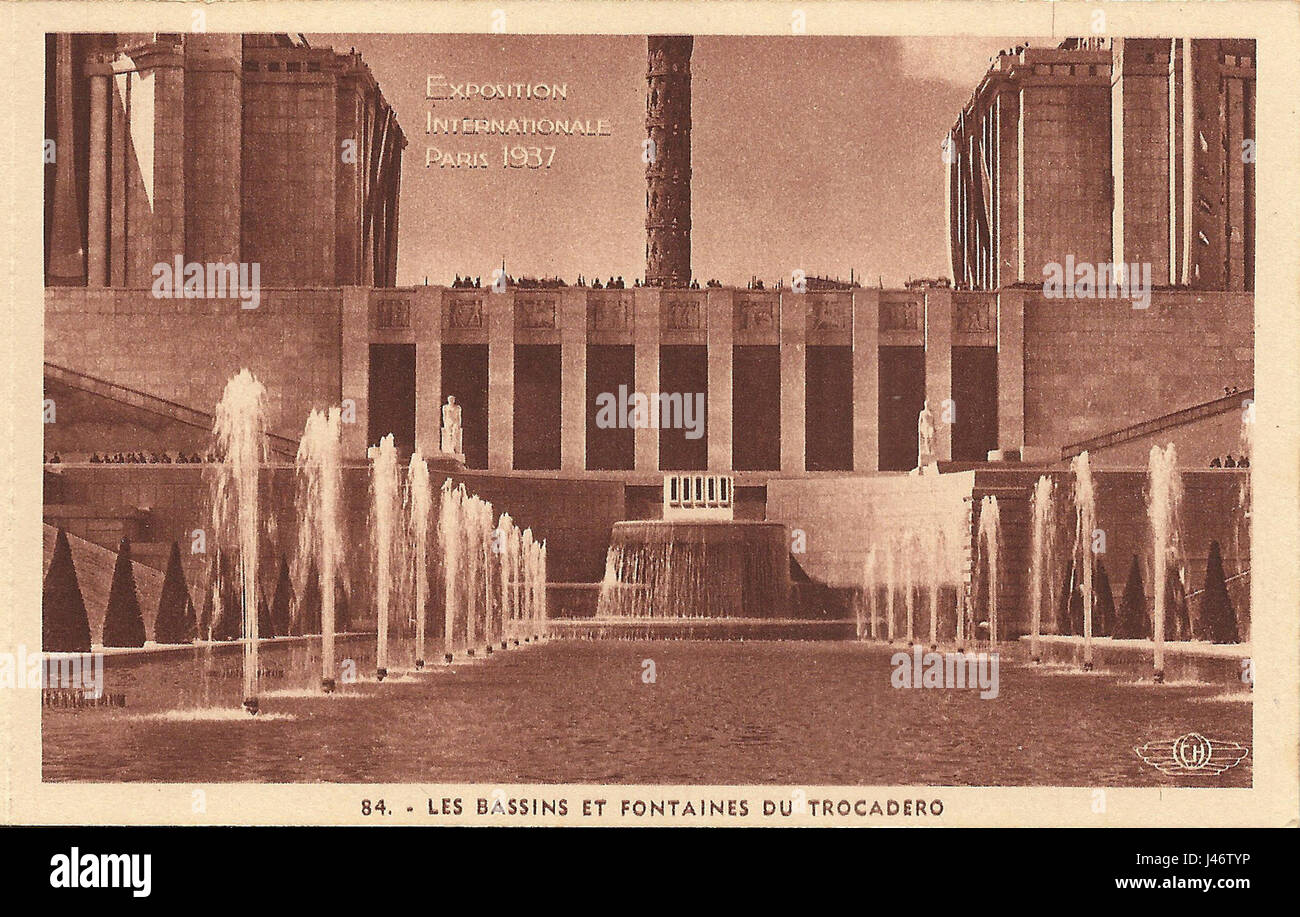 A postcard from the Paris Expo of 1937 captures the essence of this ...