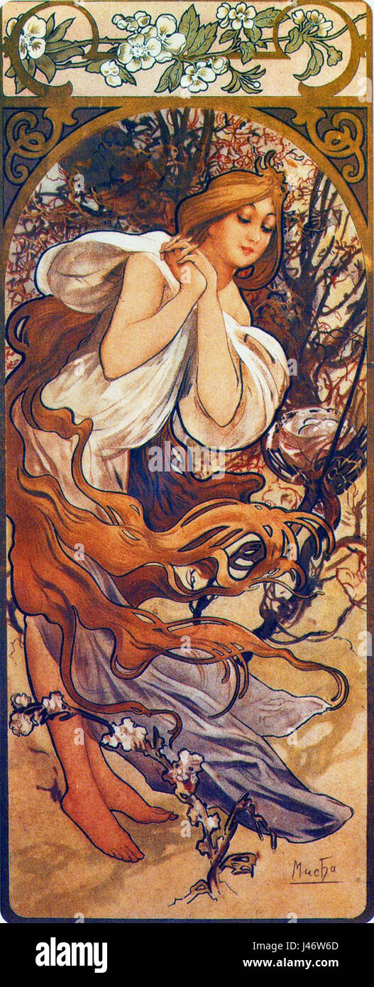 Alphonse Mucha's Seasons (1897) includes a spring-themed artwork that ...