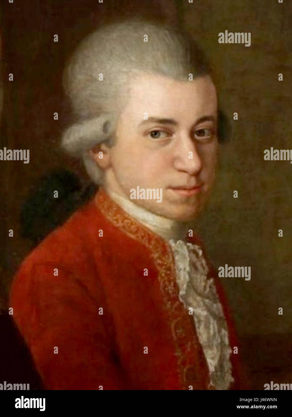This title refers to an artwork of the composer Wolfgang Amadeus Mozart created by the artist ...