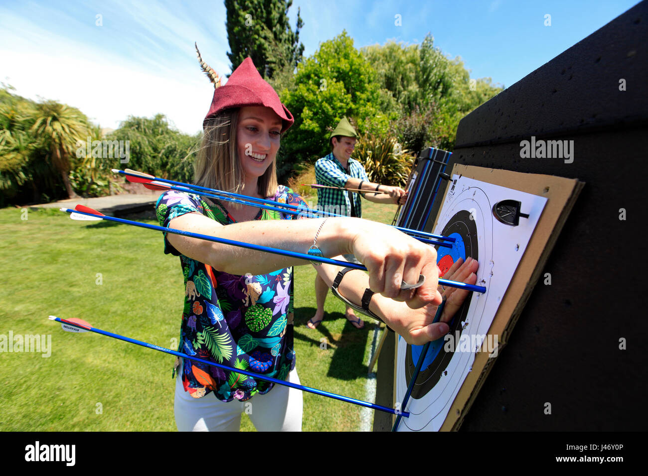 Archery at Dartington Barn, Blenhein, New Zealand Stock Photo - Alamy