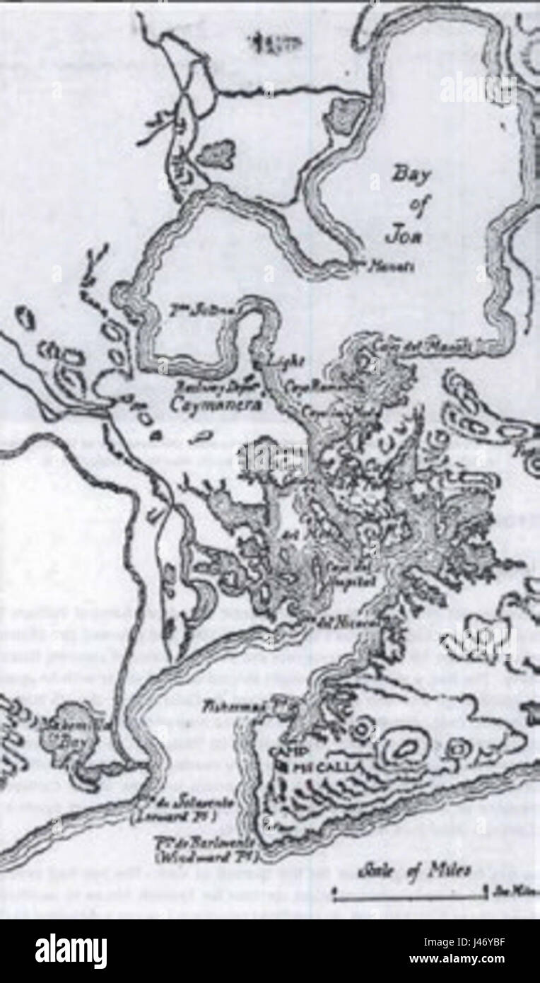 An old map of Guantanamo Bay provides a historical representation of ...