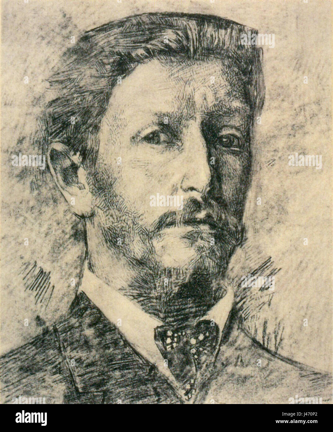 This self-portrait by Mikhail Vrubel, created between 1904 and 1905 ...