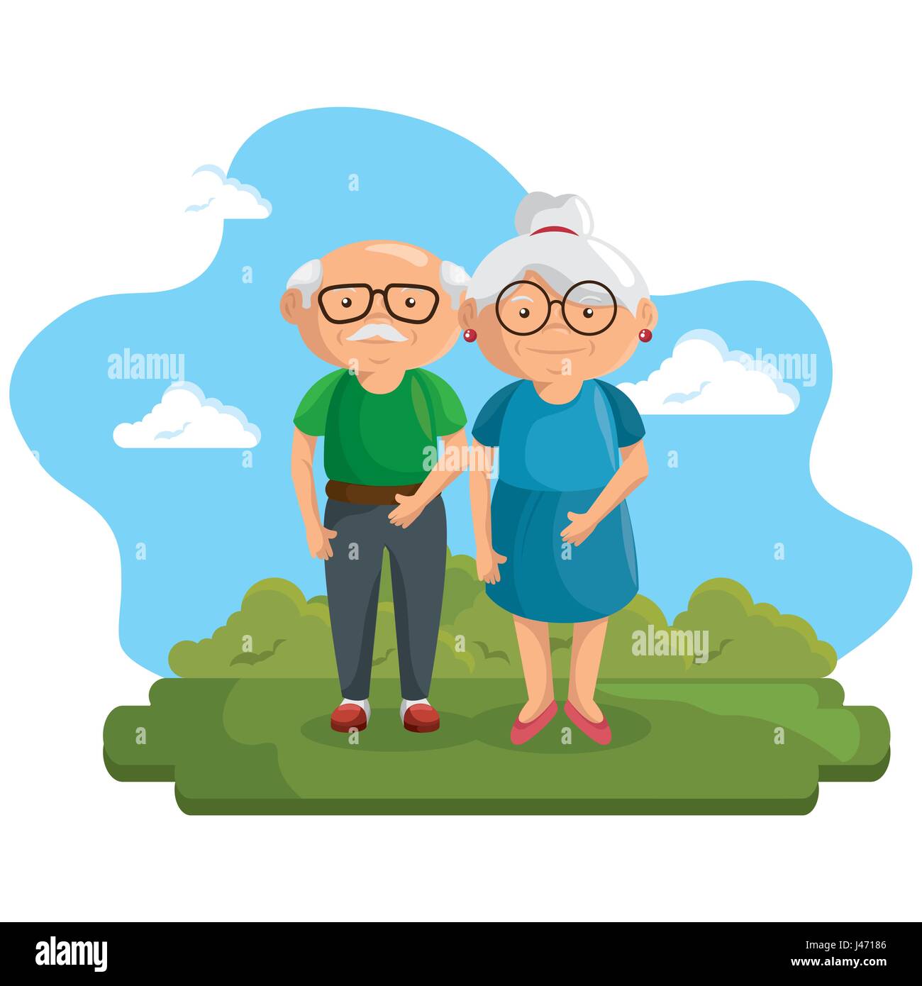 Happy grandparents icon Stock Vector Images - Alamy