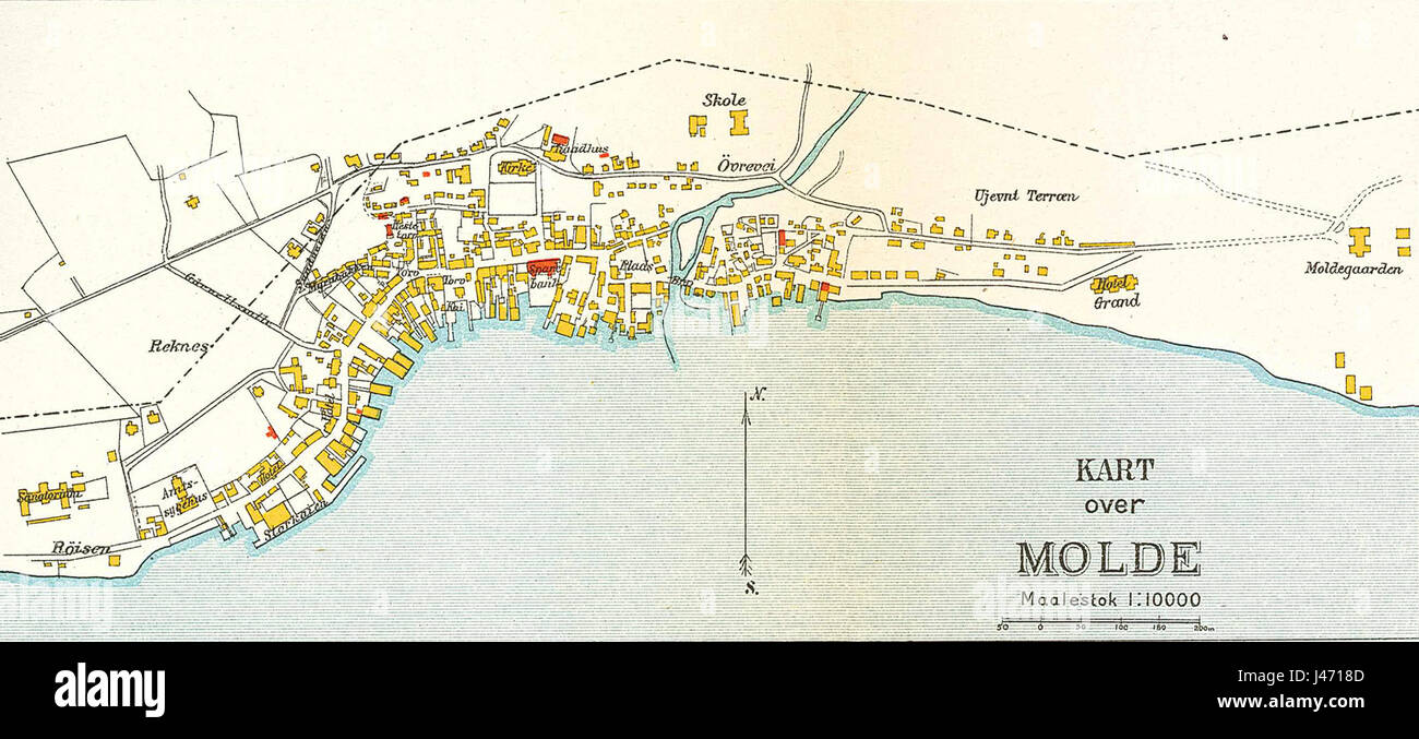 Molde map 1911 Stock Photo - Alamy