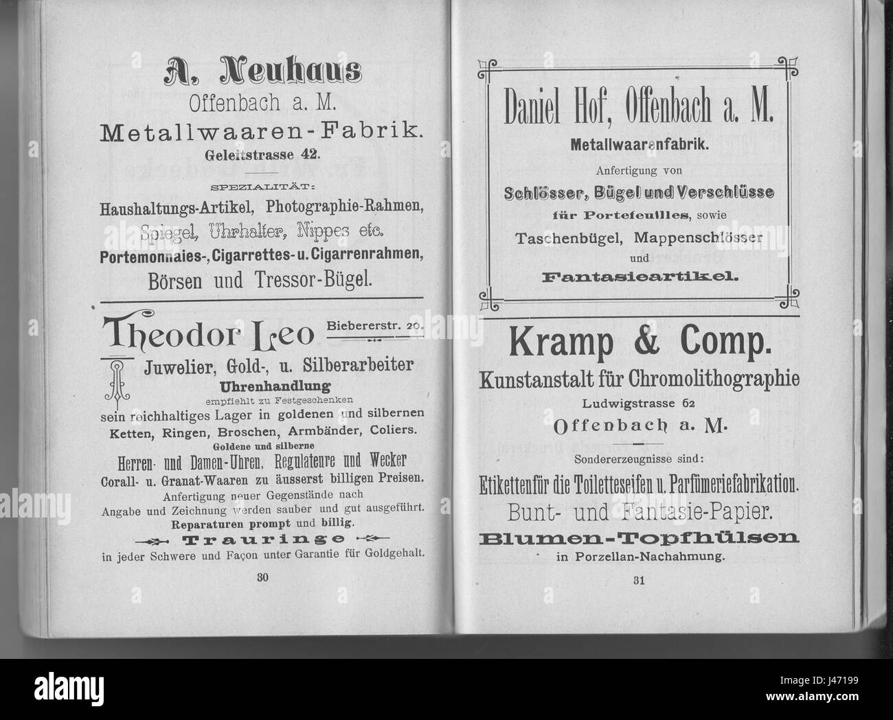 OF L Schmidt 1895 4 30 Stock Photo - Alamy