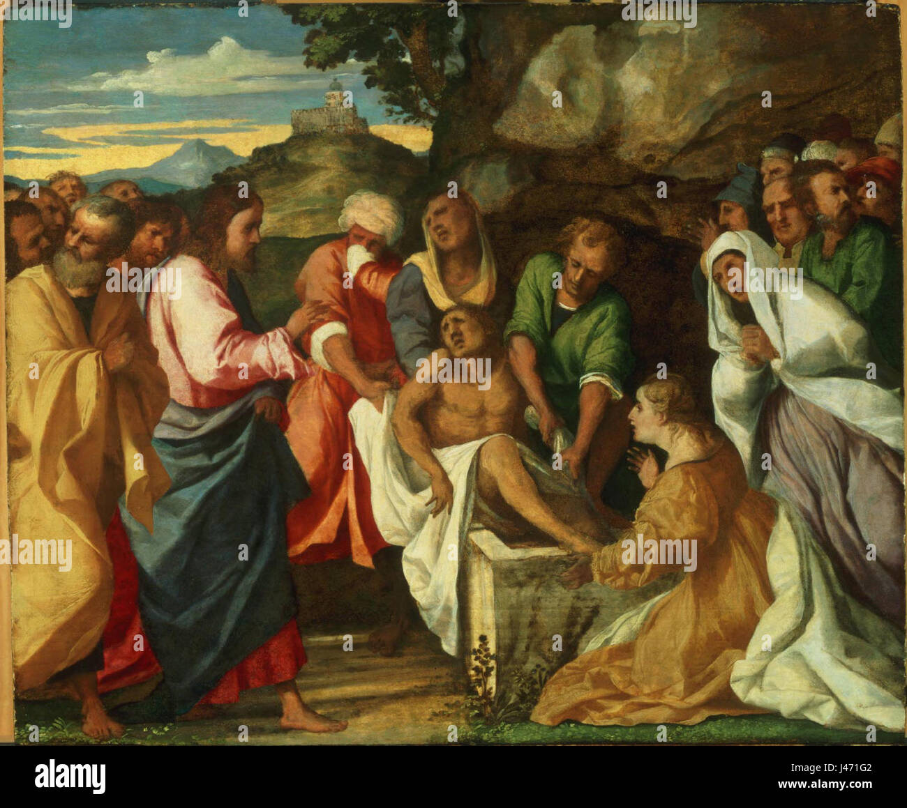 'The Raising of Lazarus' by Palma Vecchio is a renowned painting ...