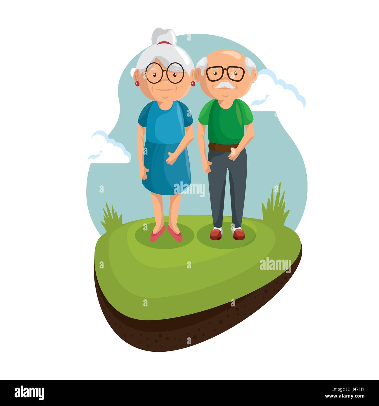 Standing old young woman Stock Vector Images - Alamy