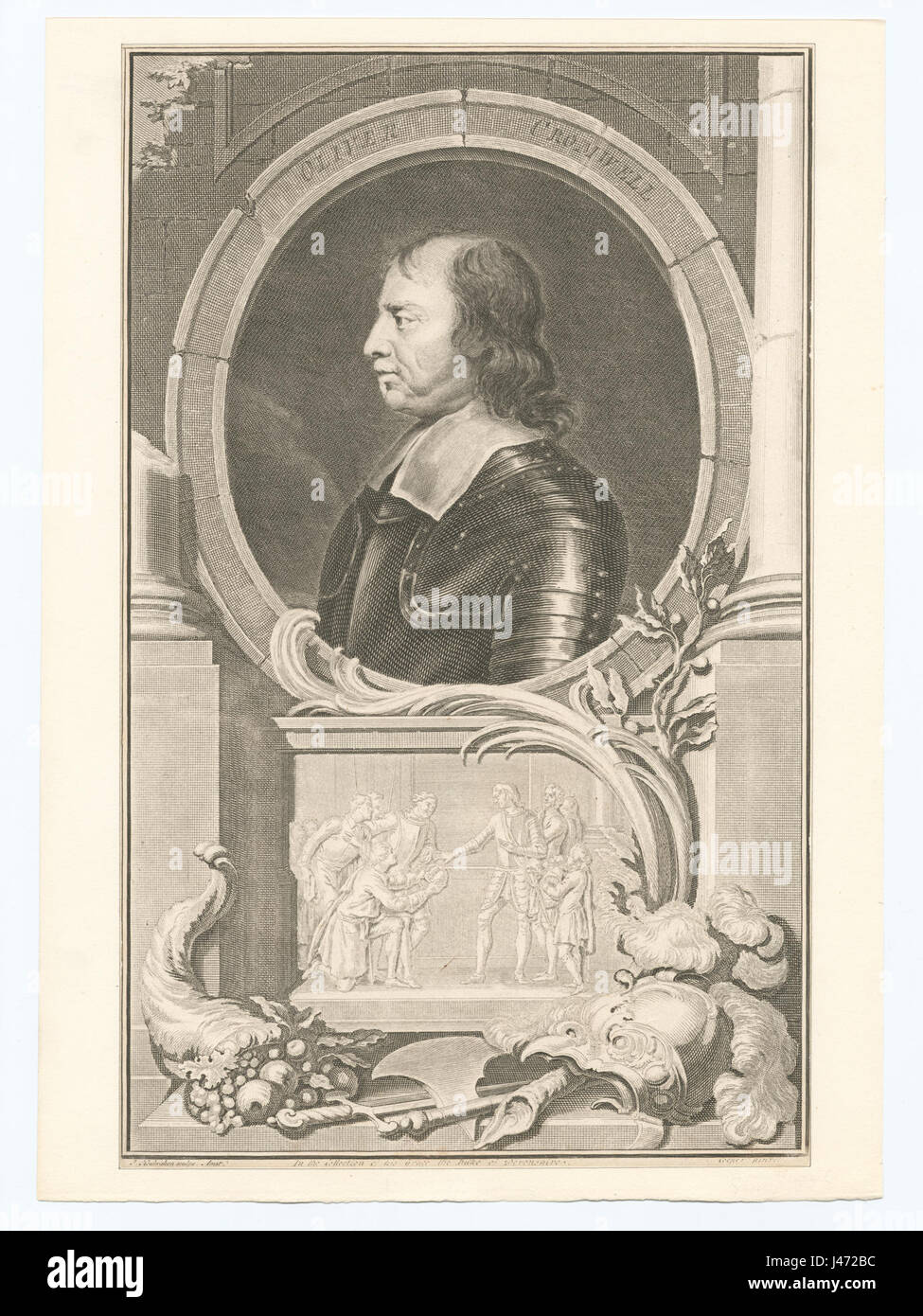 A historical work depicting Oliver Cromwell, the 17th-century English ...