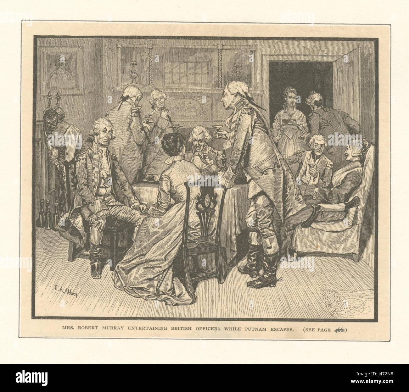 This historical scene depicts Mrs. Robert Murray entertaining British ...