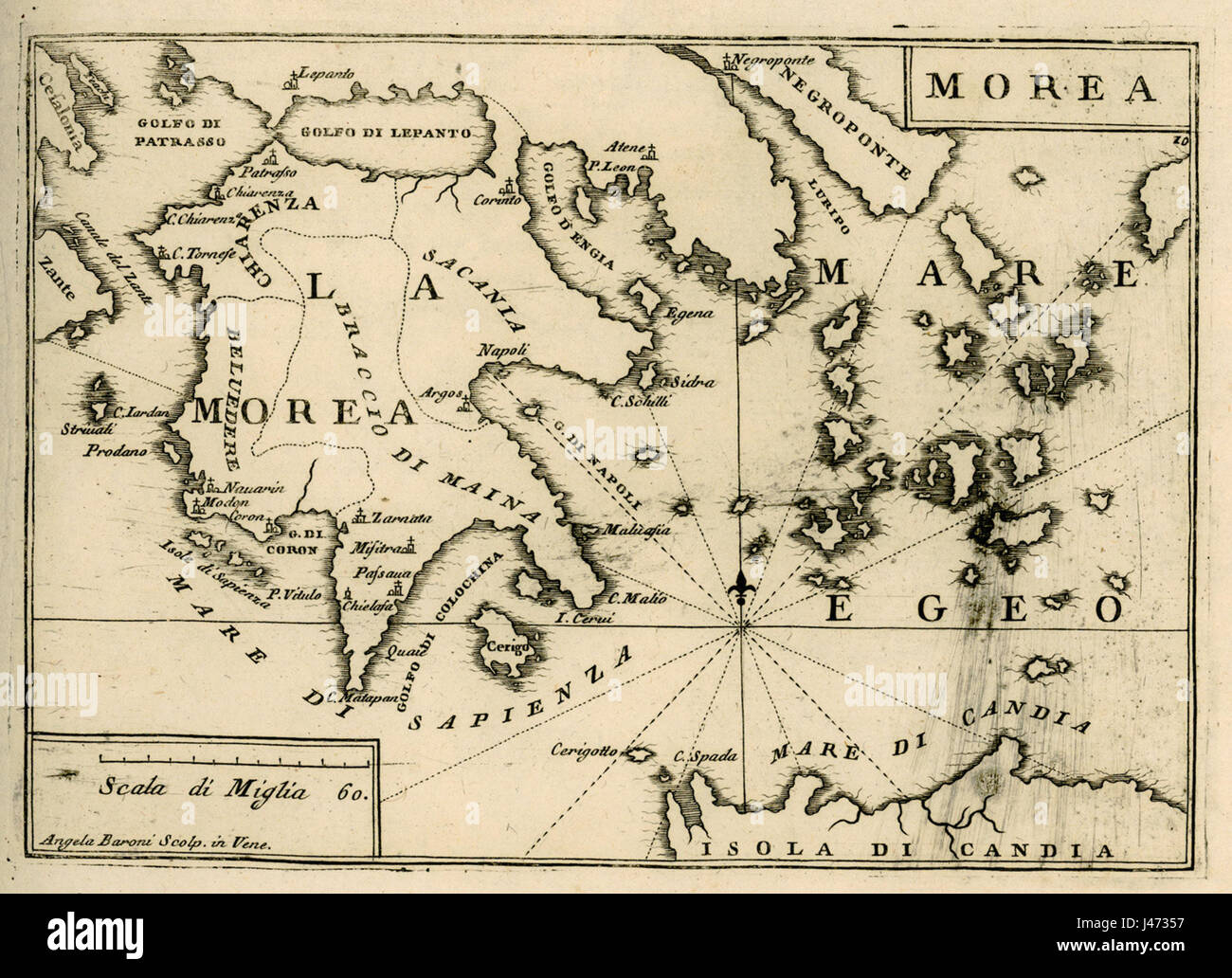 Morea map hi-res stock photography and images - Alamy