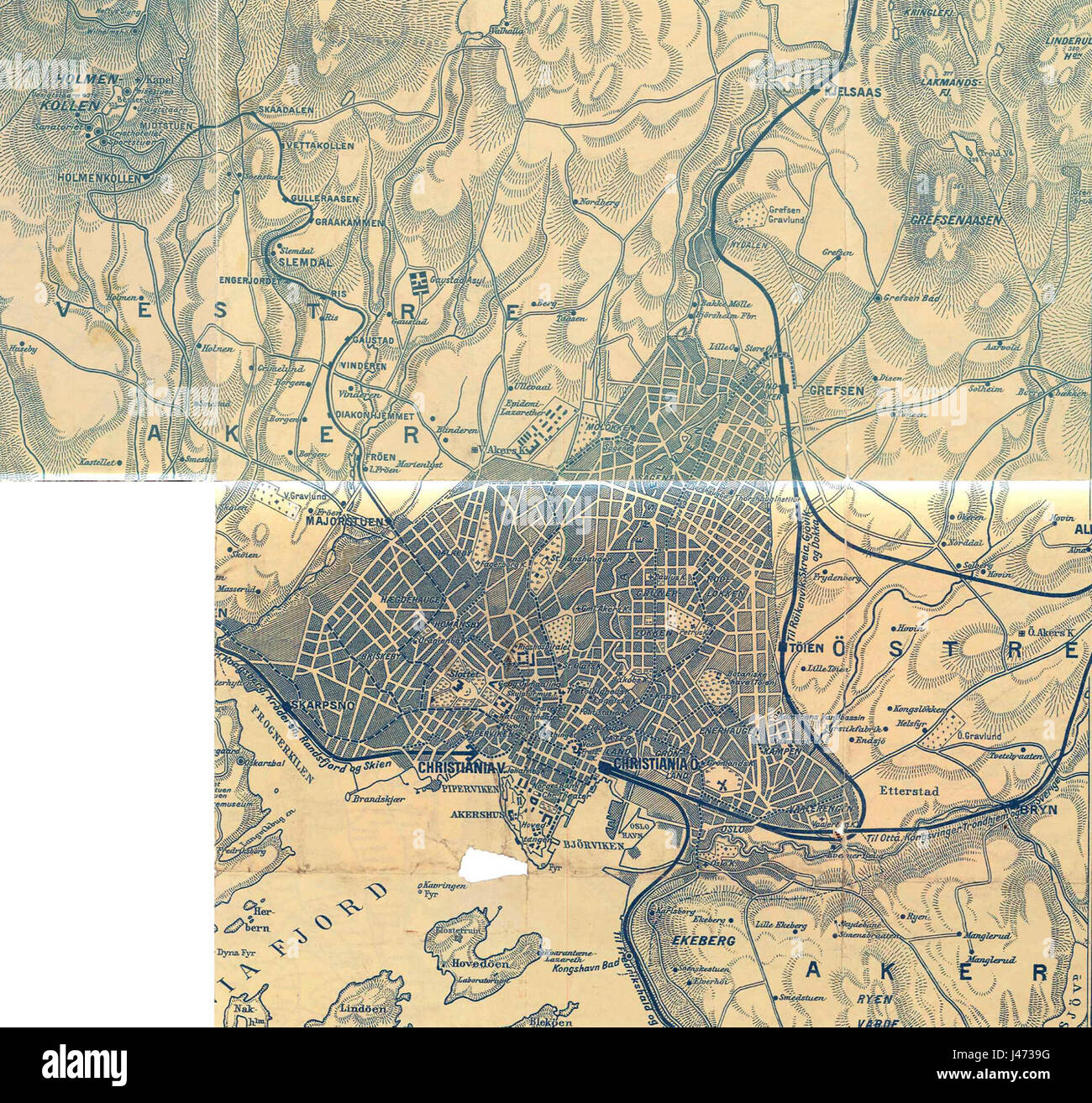 Oslo streetcar map old Stock Photo - Alamy