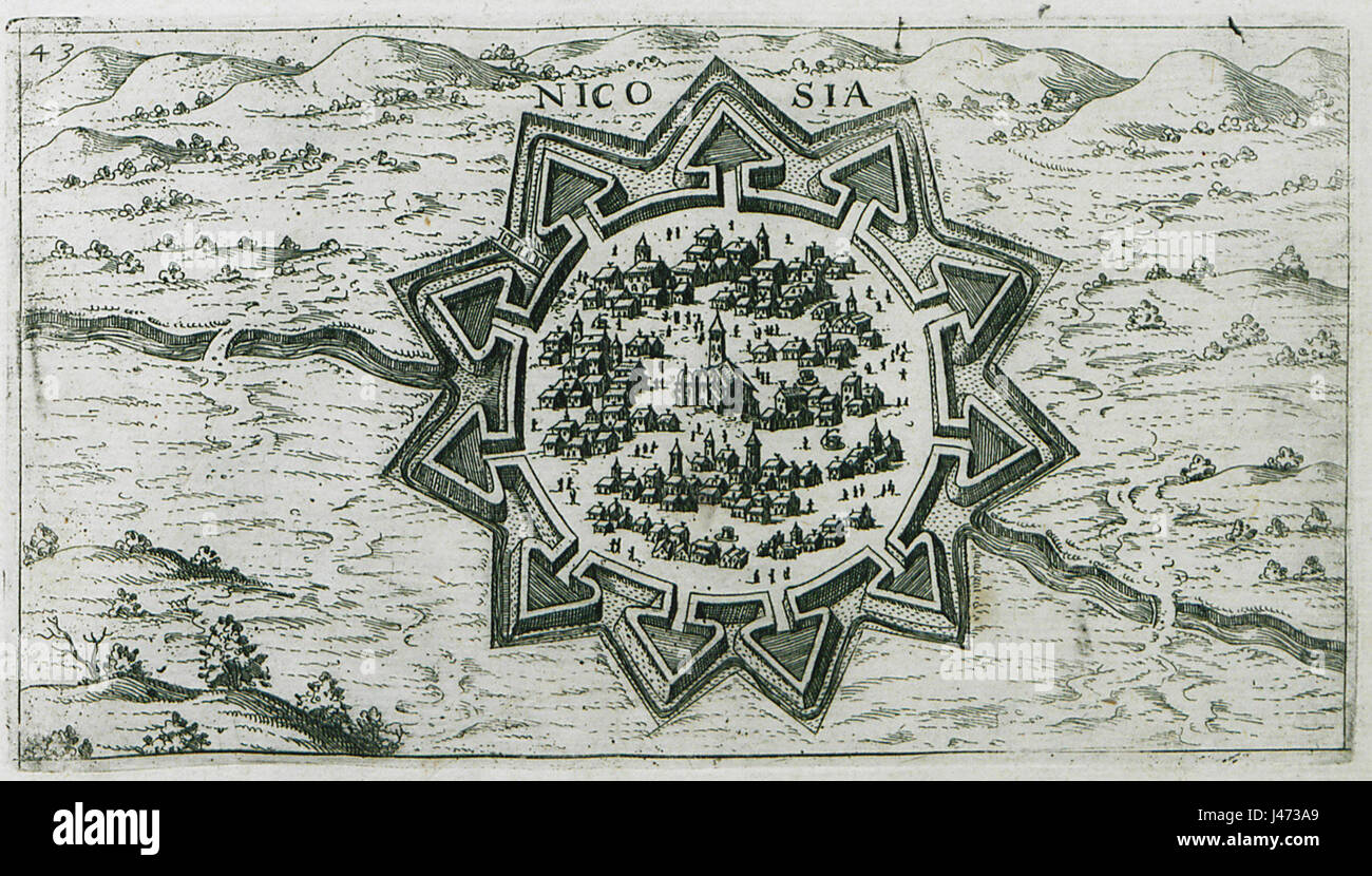 Old nicosia map hi-res stock photography and images - Alamy