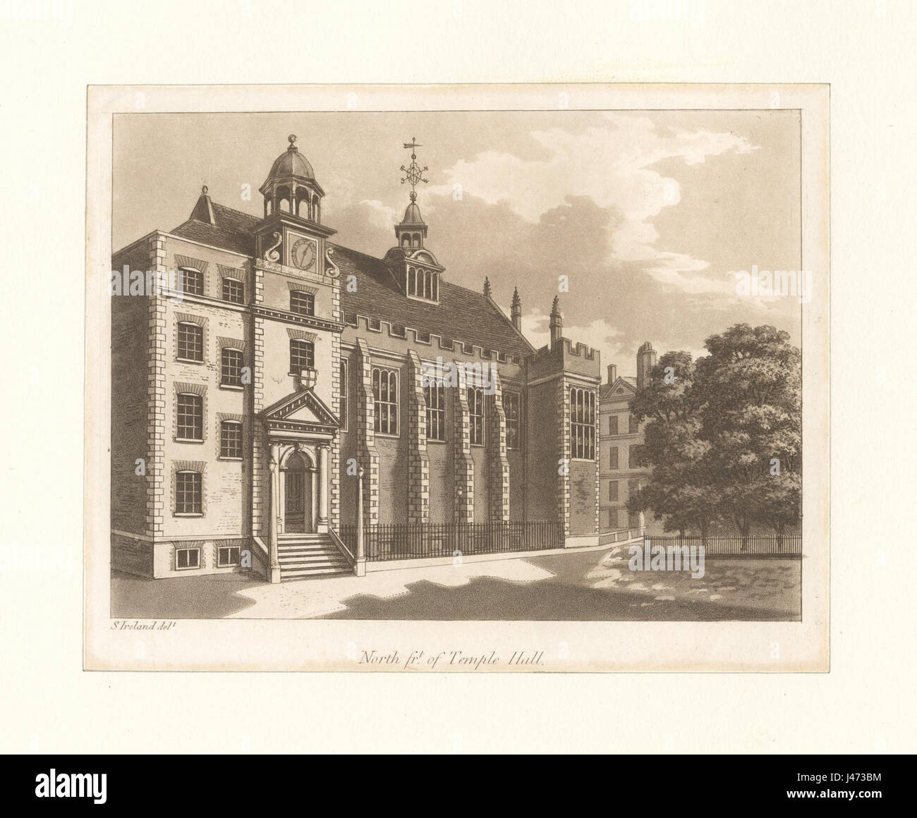 The North front of Temple Hall is an architectural feature captured in ...