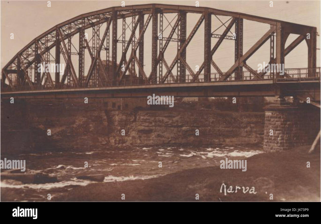 Narva raudteesild, or the Narva Railway Bridge, built in 1923, spans ...