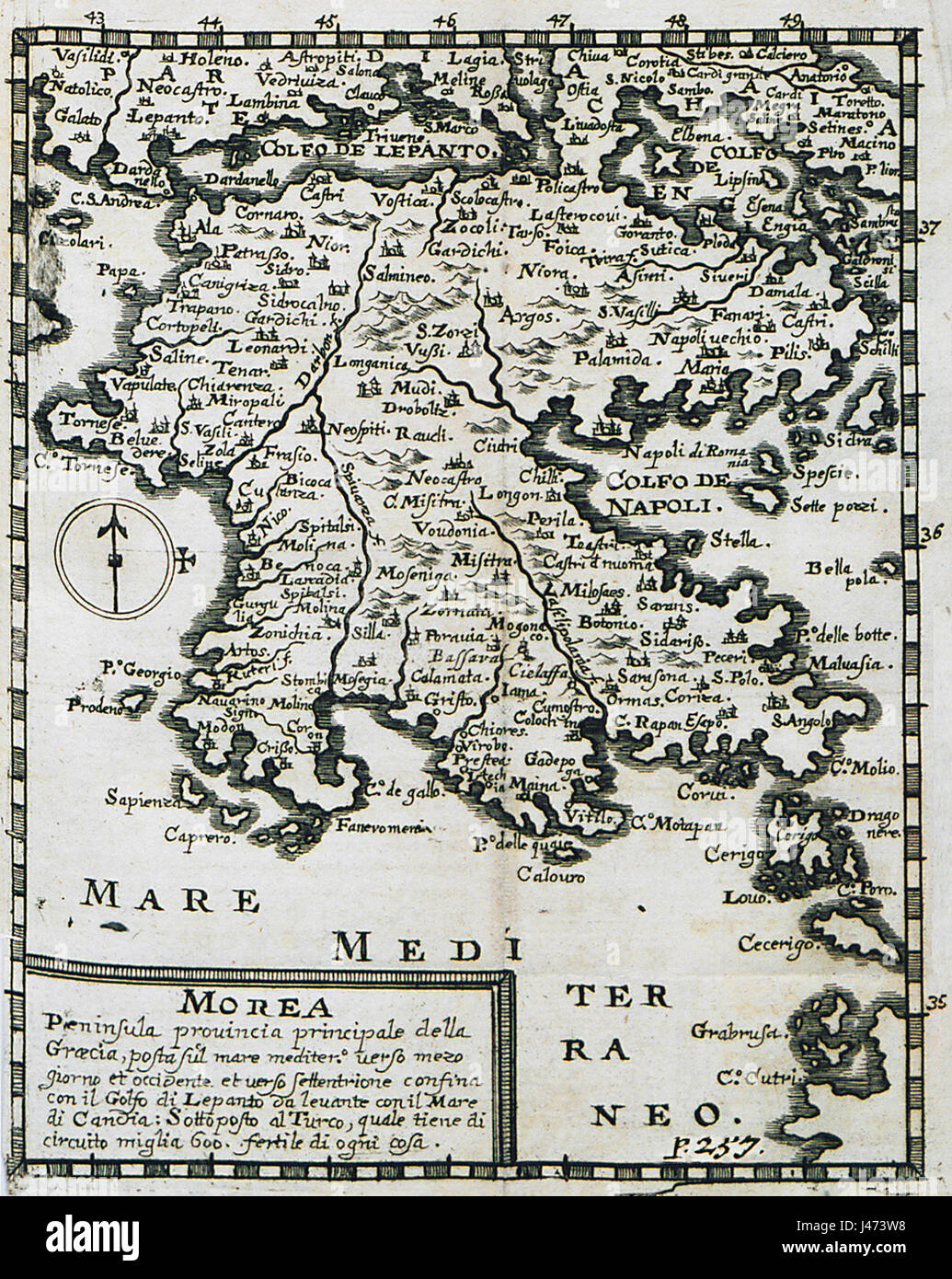 Morea map hi-res stock photography and images - Alamy