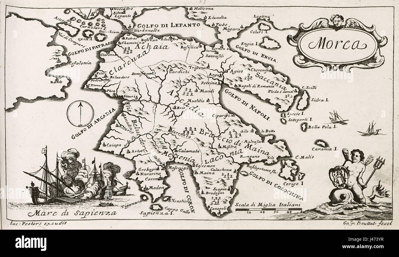 Morea map hi-res stock photography and images - Alamy