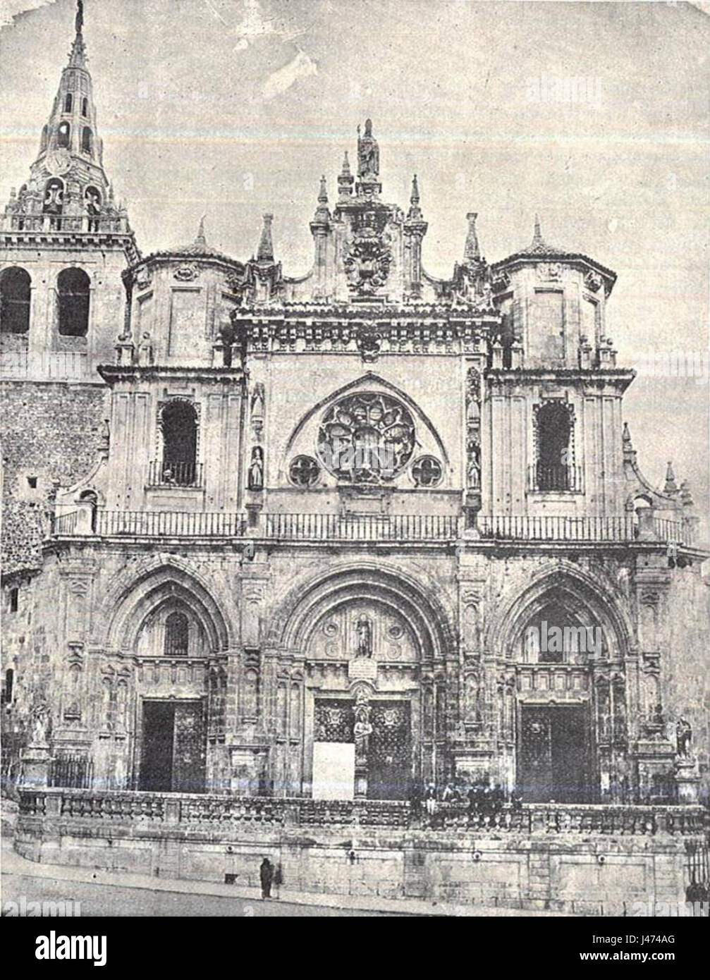 The old facade of the Cathedral of Cuenca in Spain displays rich ...