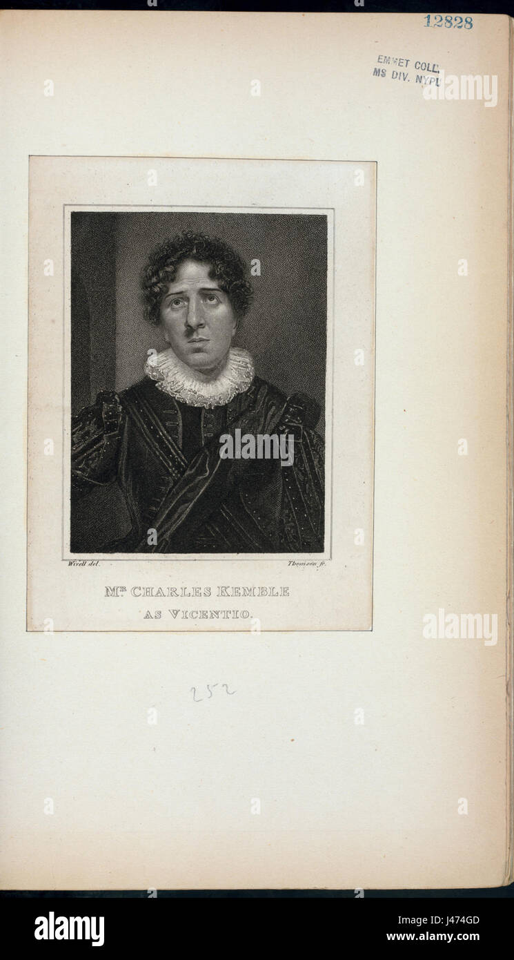 This image features Mr. Charles Kemble in the role of Vicentio, a ...