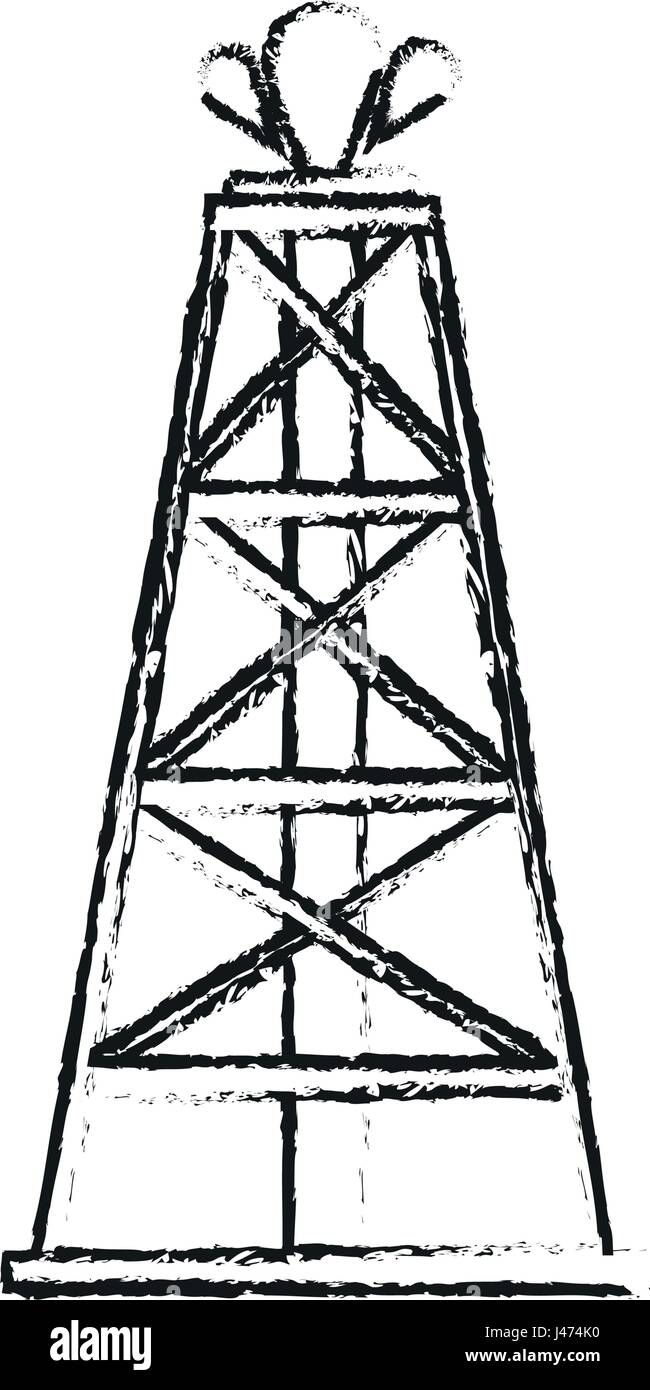 blurred silhouette cartoon oil crude tower Stock Vector Image & Art - Alamy