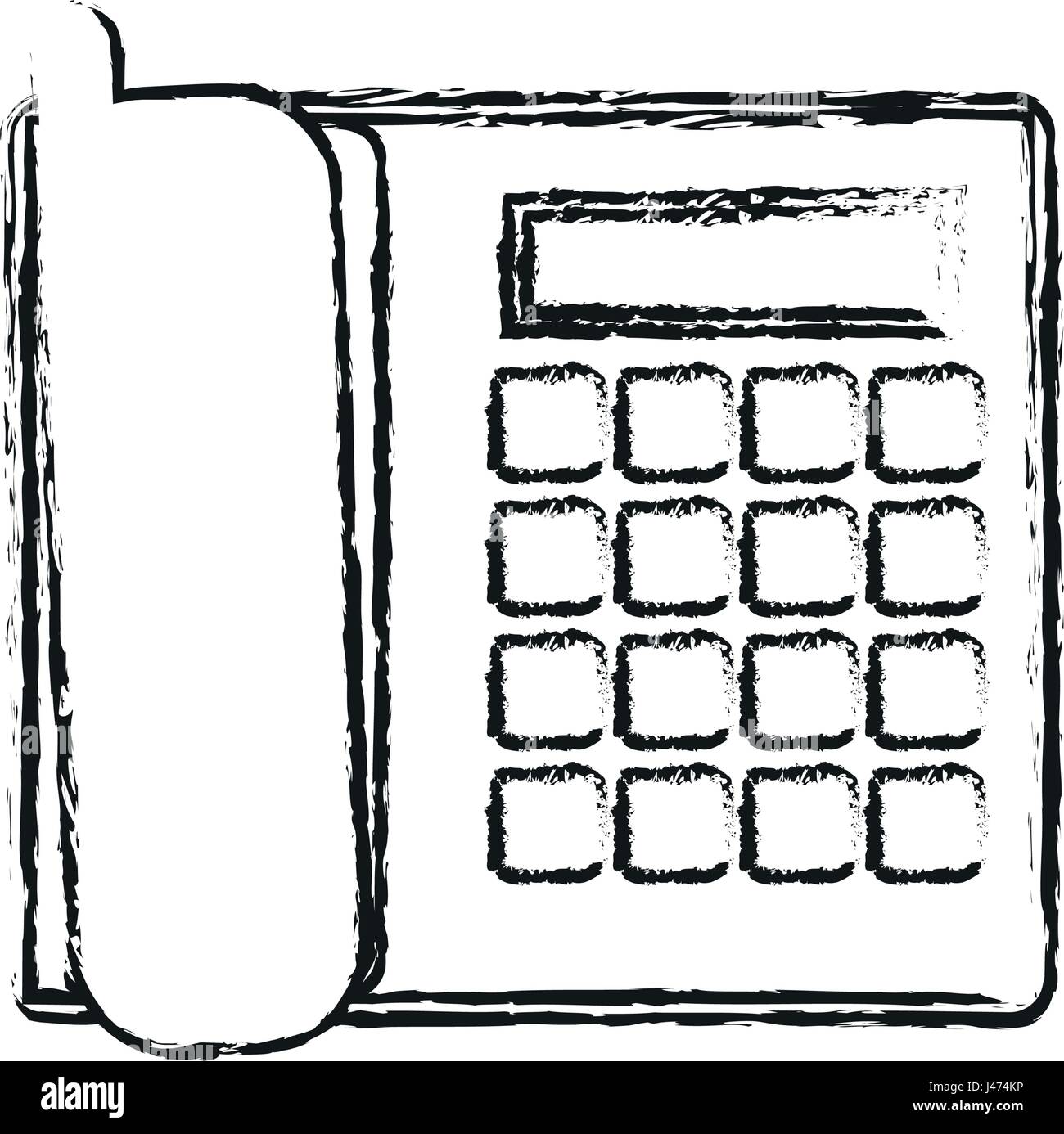 blurred silhouette cartoon base phone with auricular Stock Vector Image ...