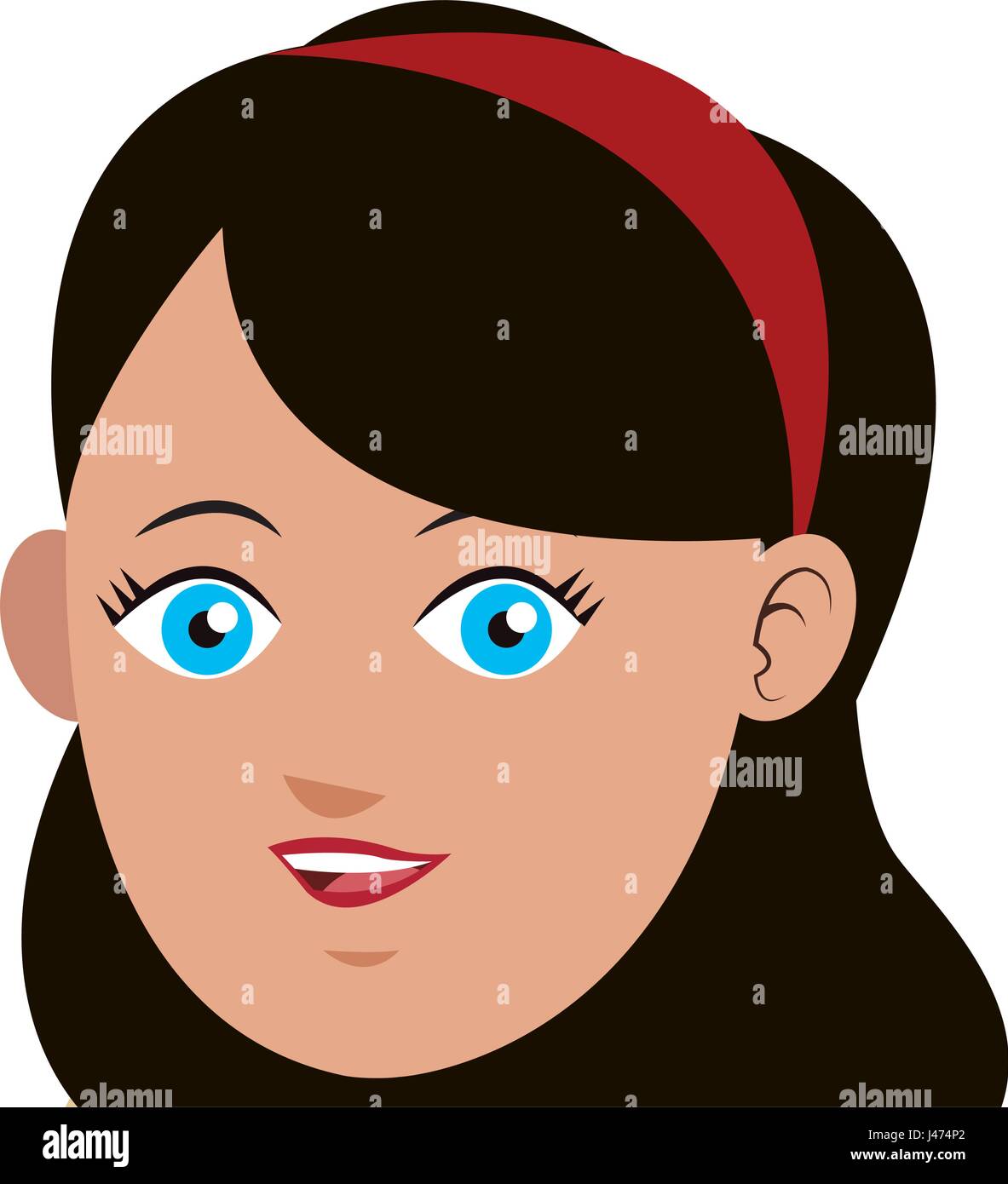 face girl tourist smiling expression Stock Vector Image & Art - Alamy