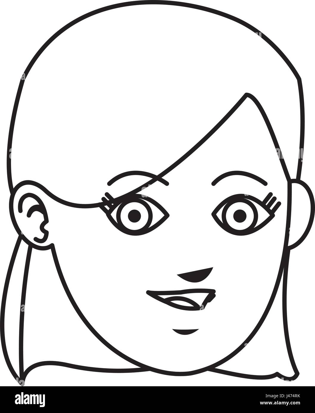 face girl tourist smiling expression line Stock Vector Image & Art - Alamy