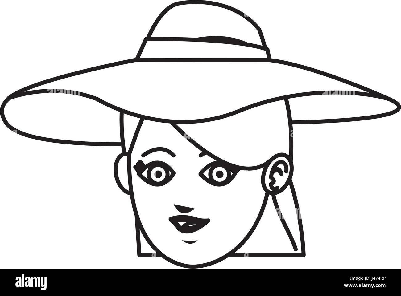 face girl tourist smiling expression line Stock Vector Image & Art - Alamy