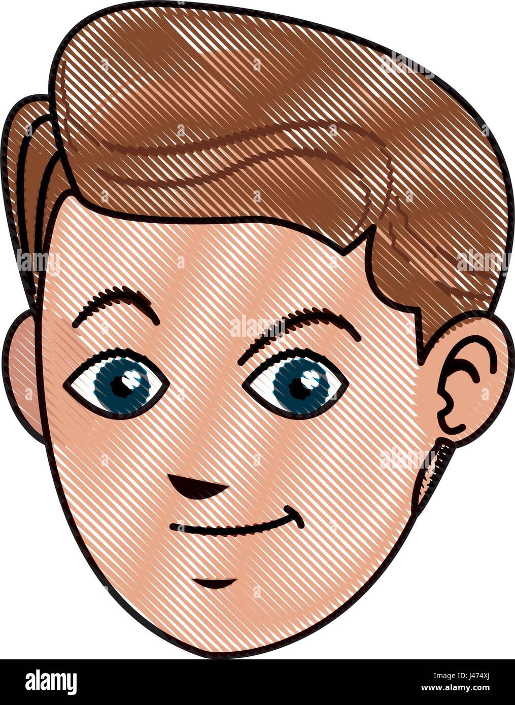drawing face boy smiling avatar design Stock Vector Image & Art - Alamy