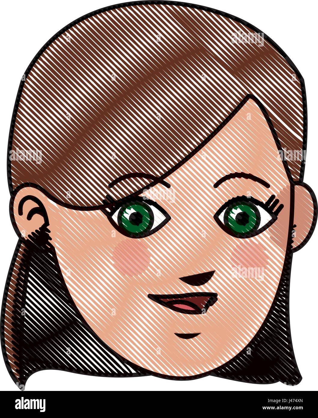 drawing face girl smile avatar design Stock Vector Image & Art - Alamy