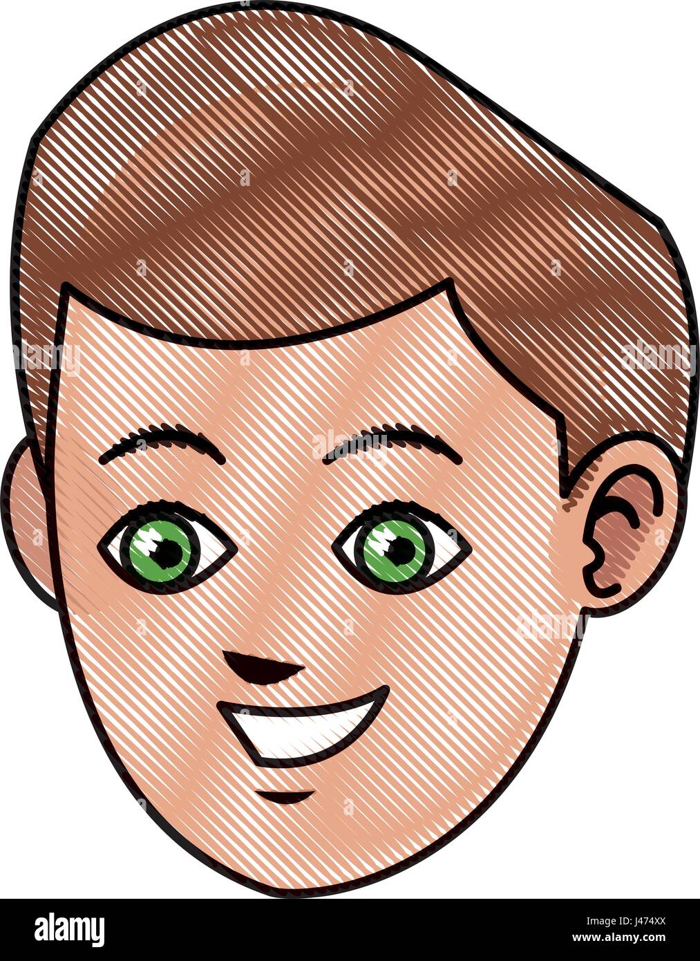 drawing face boy smiling avatar design Stock Vector Image & Art - Alamy