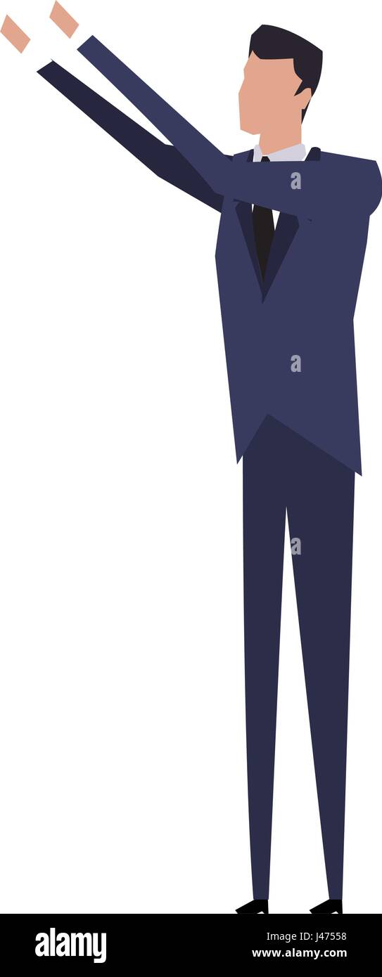 cartoon businessman in suit successful professional. vector ...