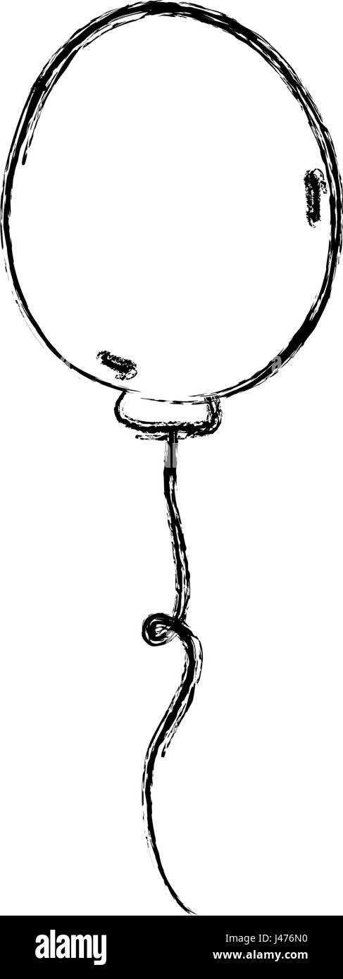 line balloon party to happy birthday decoration Stock Vector Image ...