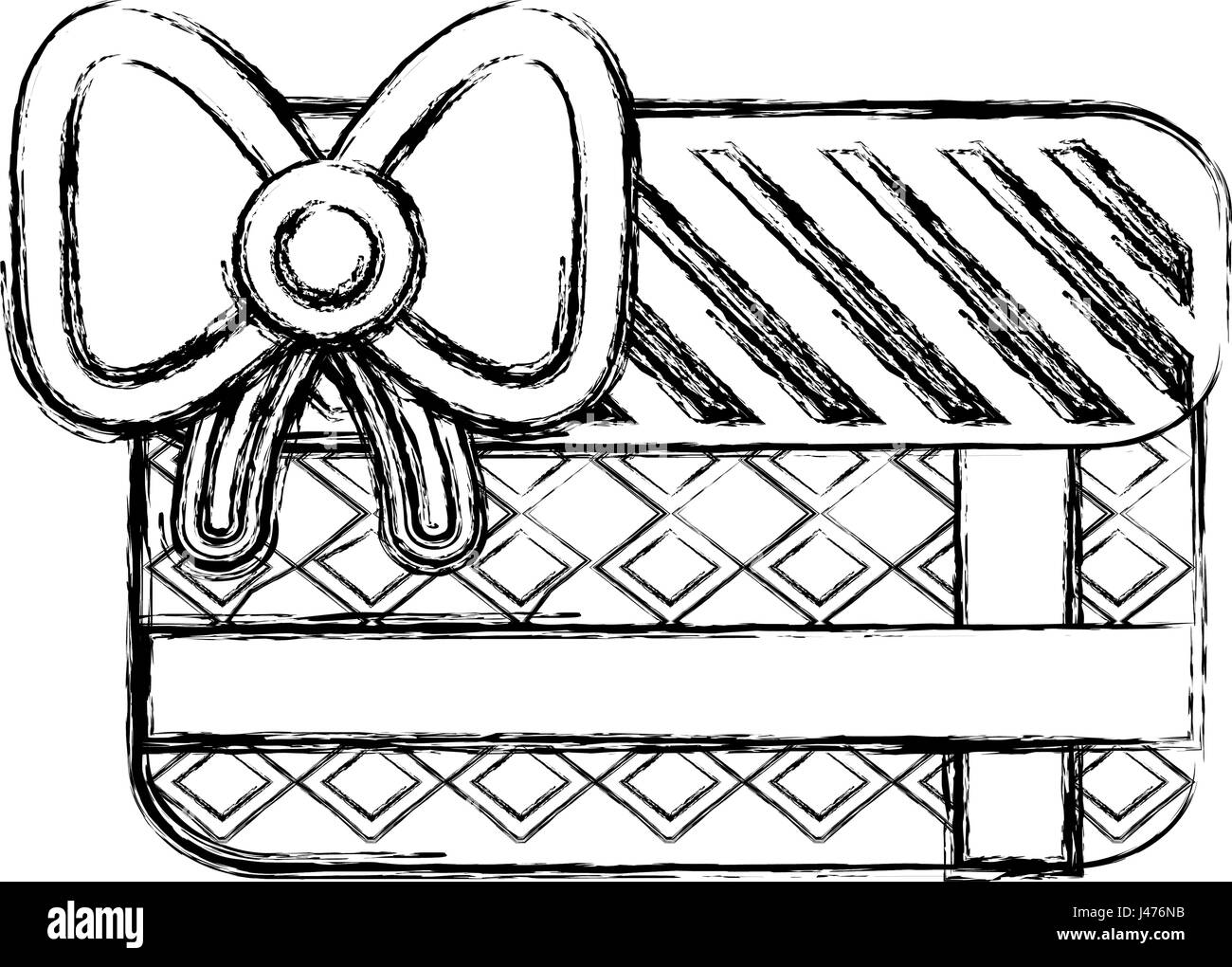 line gift present with ribbon decoration to celebrate party Stock ...