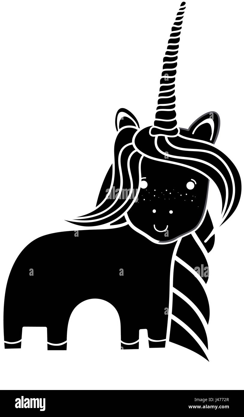 Contour beautiful unicorn horn mane hi-res stock photography and images ...